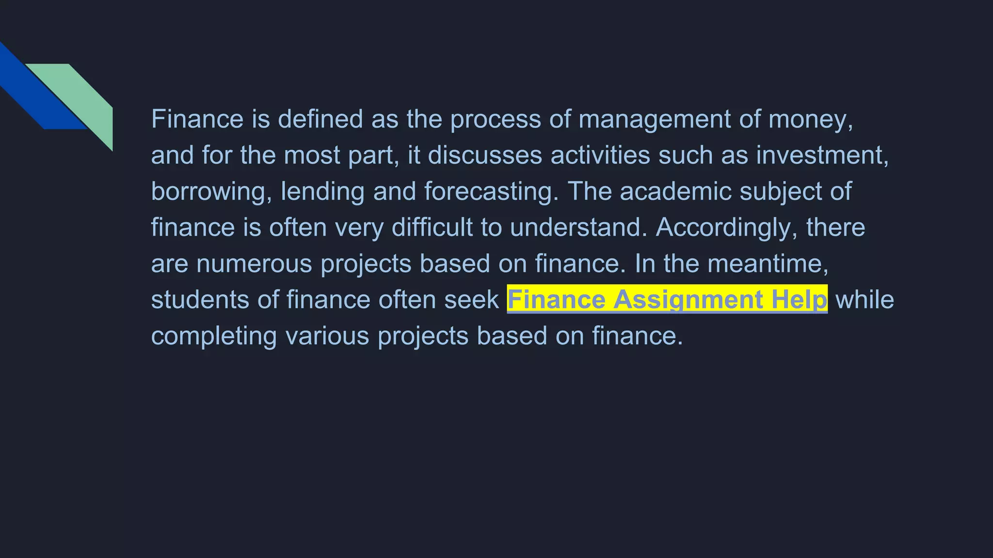 Introduction to Finance | PPTX