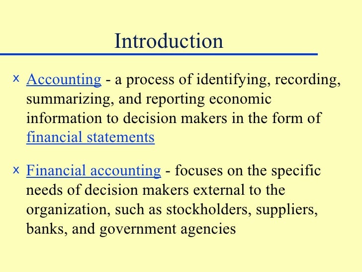 Introduction to financial accounting