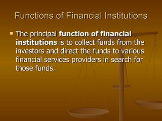 Introduction To Financial Institutions And Markets | PPT