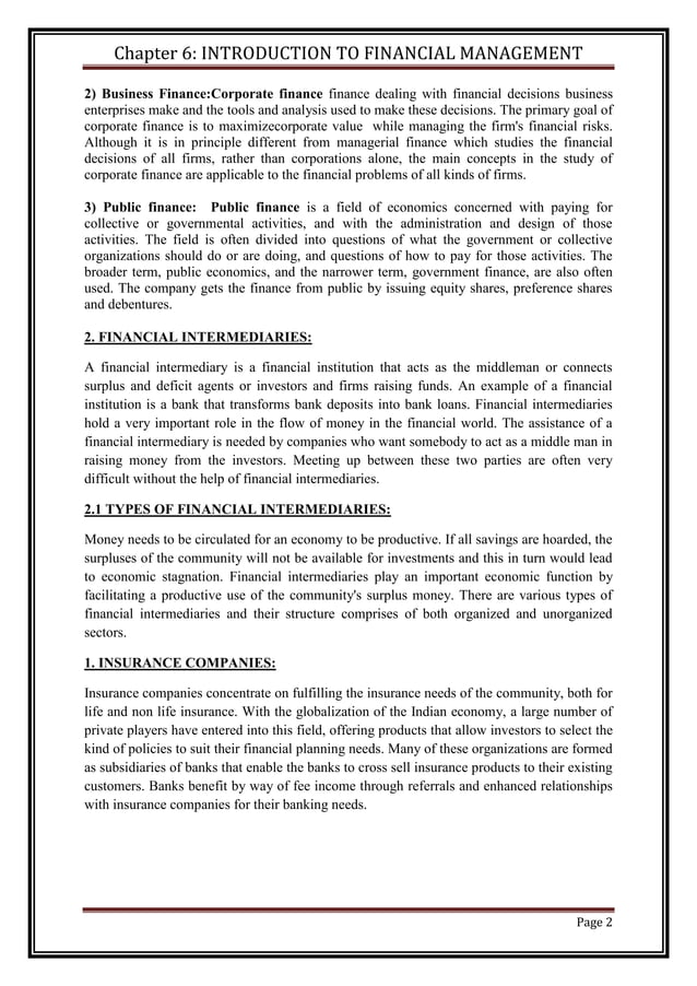 Introduction to financial management | DOCX | Business Accounting ...