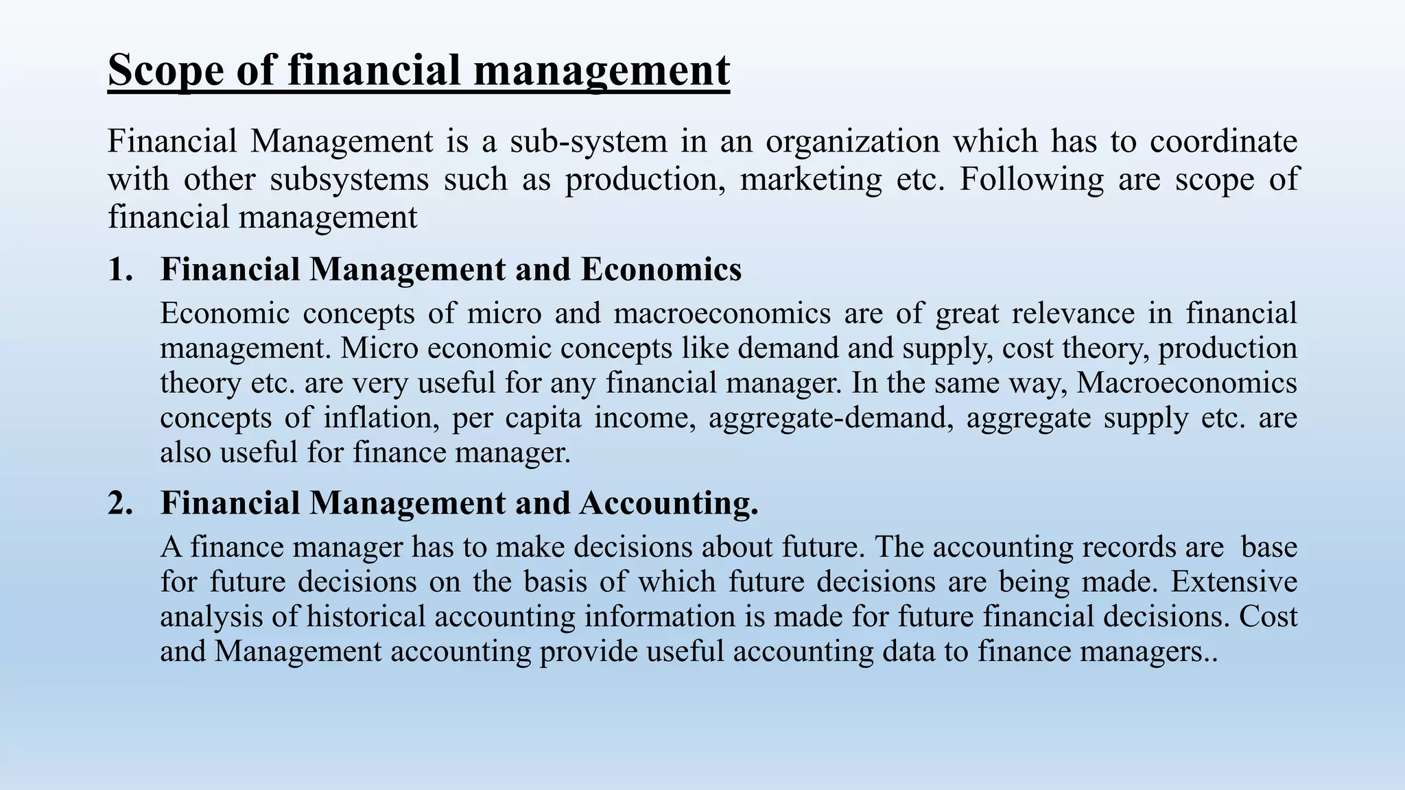 Objective and Scope of financial management B.com, M.com