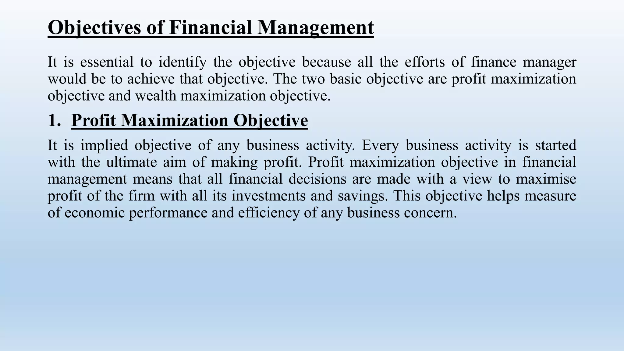 Objective and Scope of financial management B.com, M.com