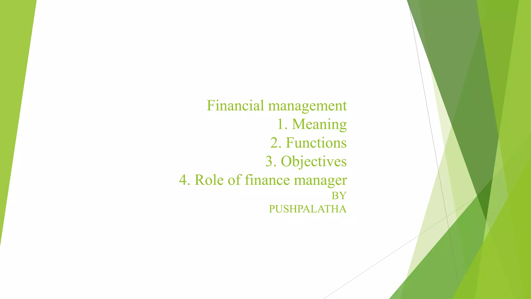 Introduction to financial management | PPT