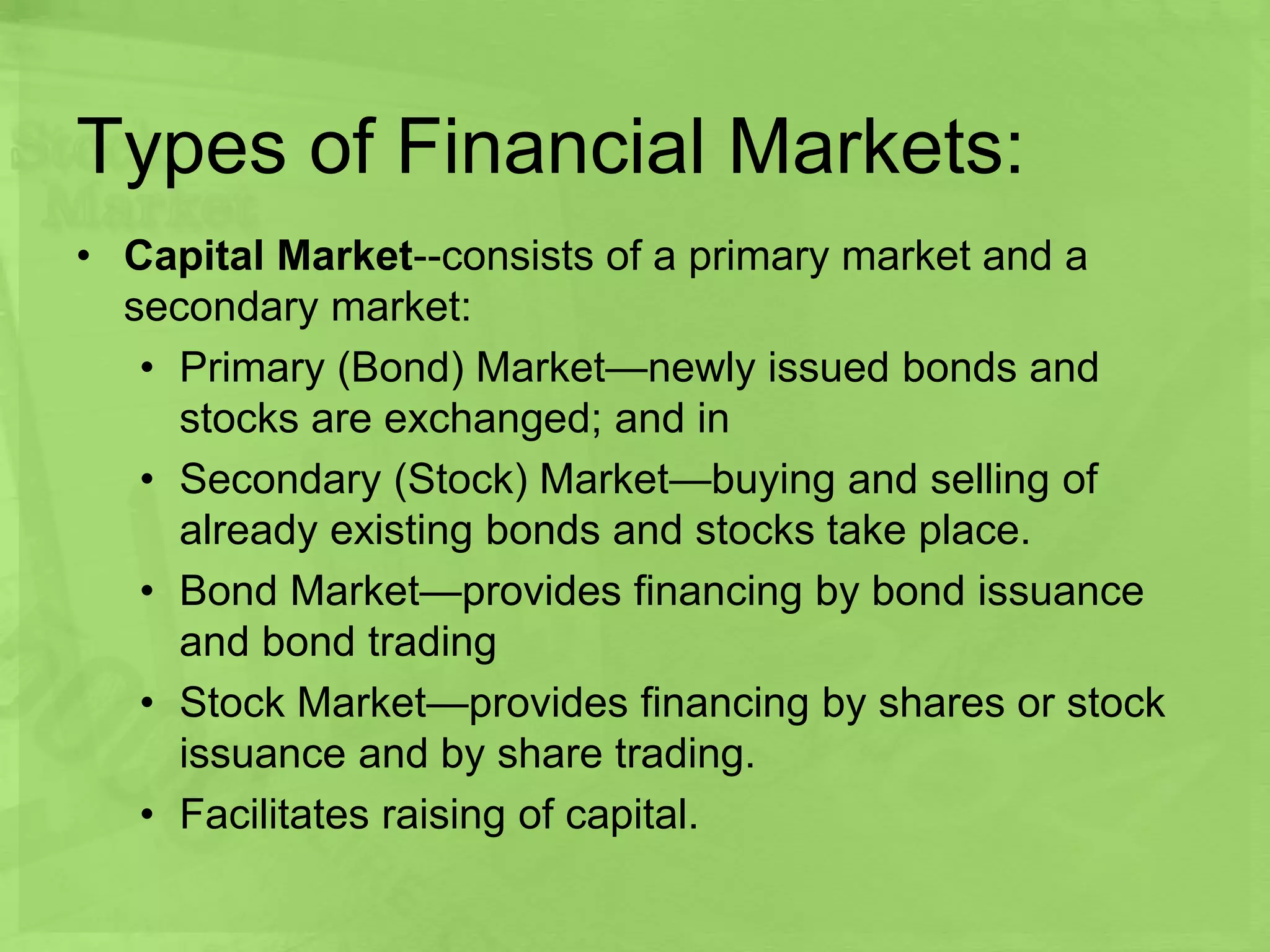 Introduction to Financial Markets | PPTX