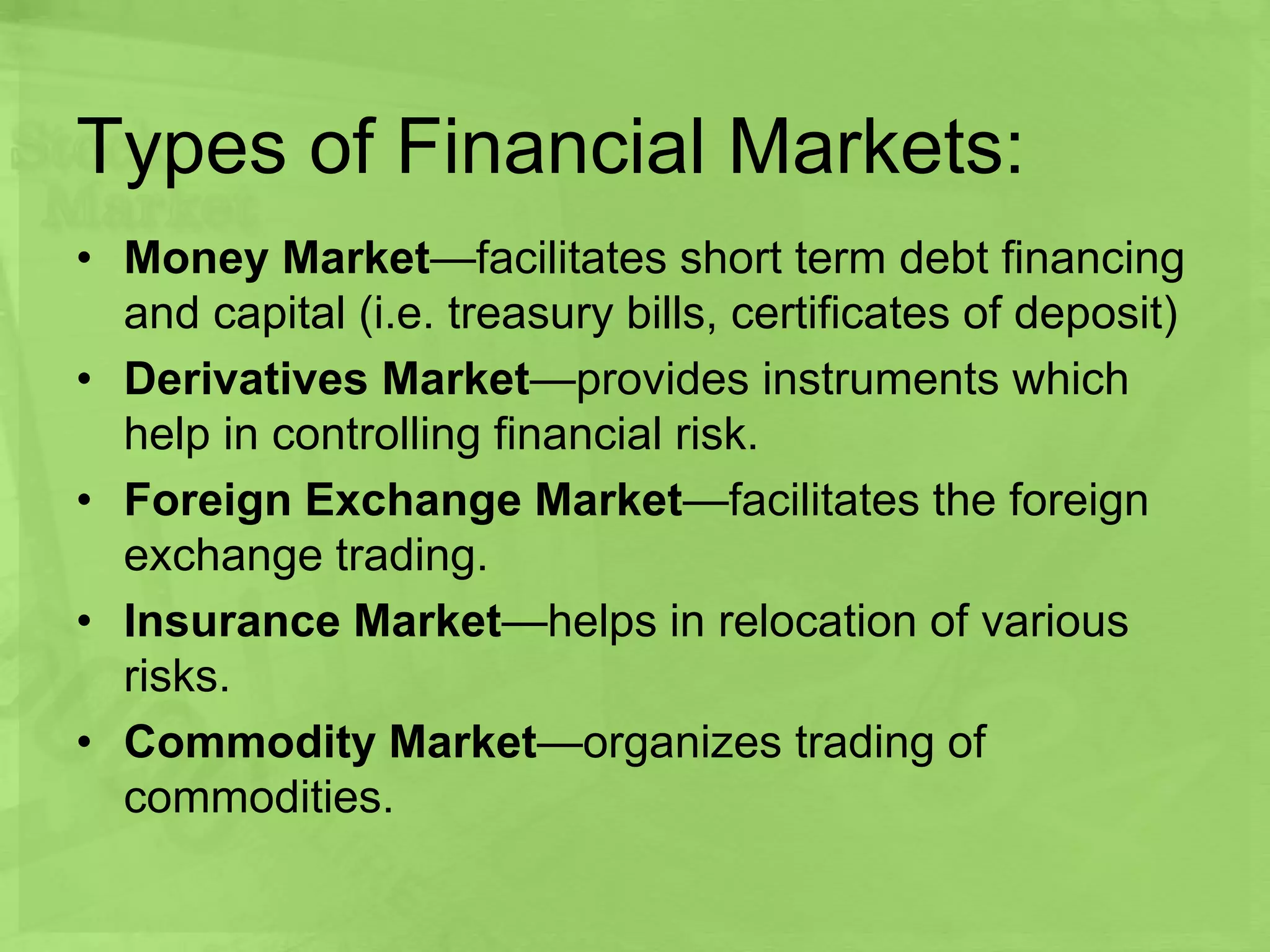 Introduction to Financial Markets | PPTX