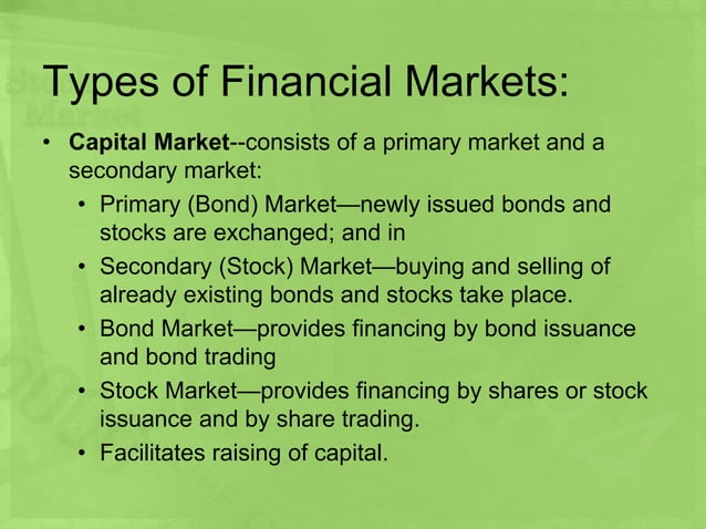 Introduction to Financial Markets | PPT