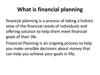 Introduction to financial planning | PPTX