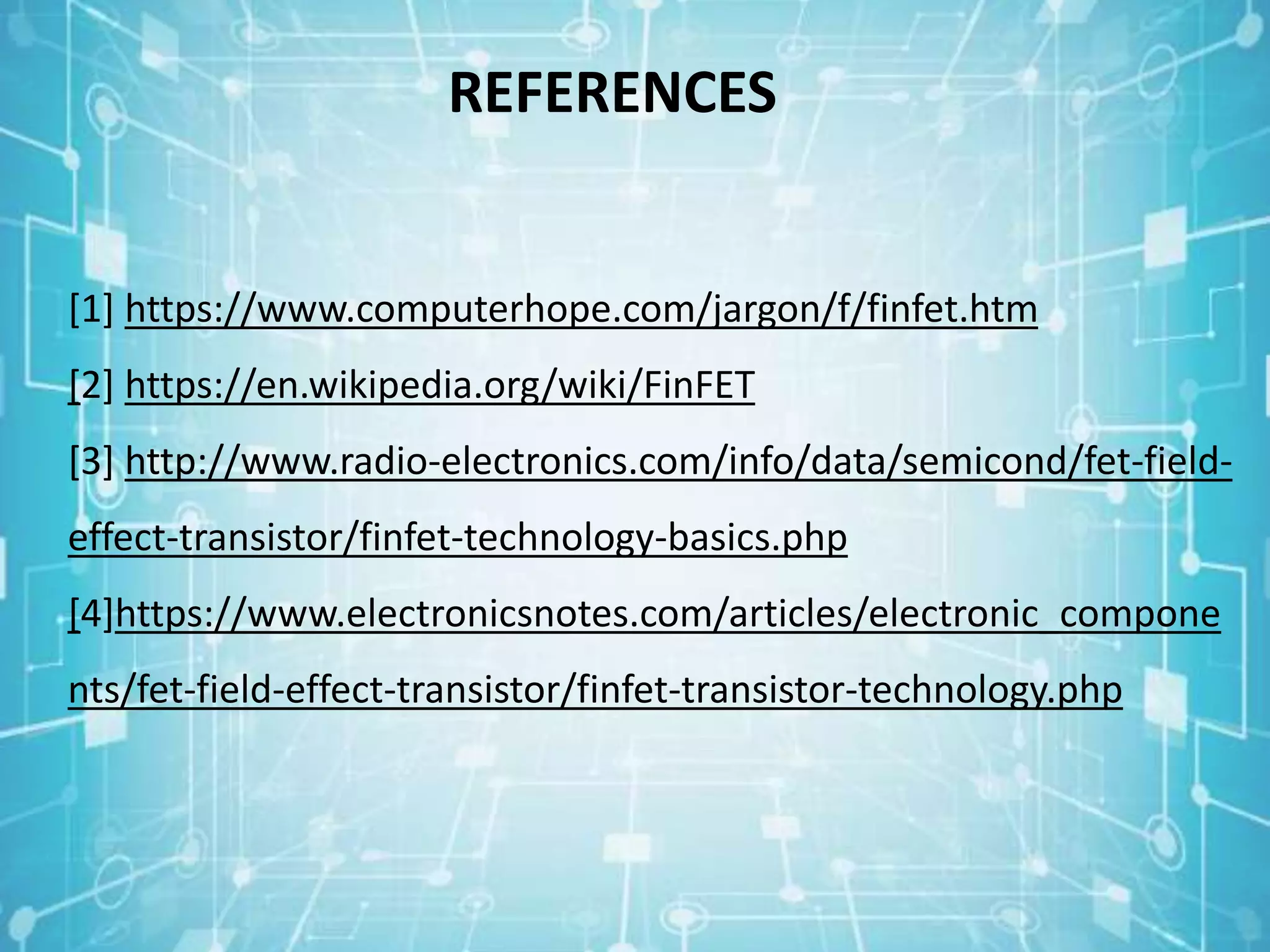 Introduction to FinFET | PPTX