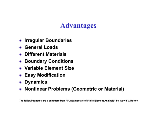 Introduction To Finite Element Analysis Pdf Physics Science