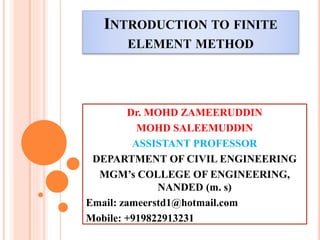 Introduction to finite element method 19.04.2018 | Physics | Science