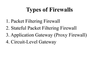 Information security introduction to firewall | PPT