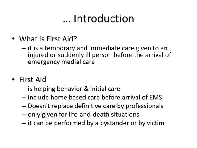 Introduction to first aid | PPTX
