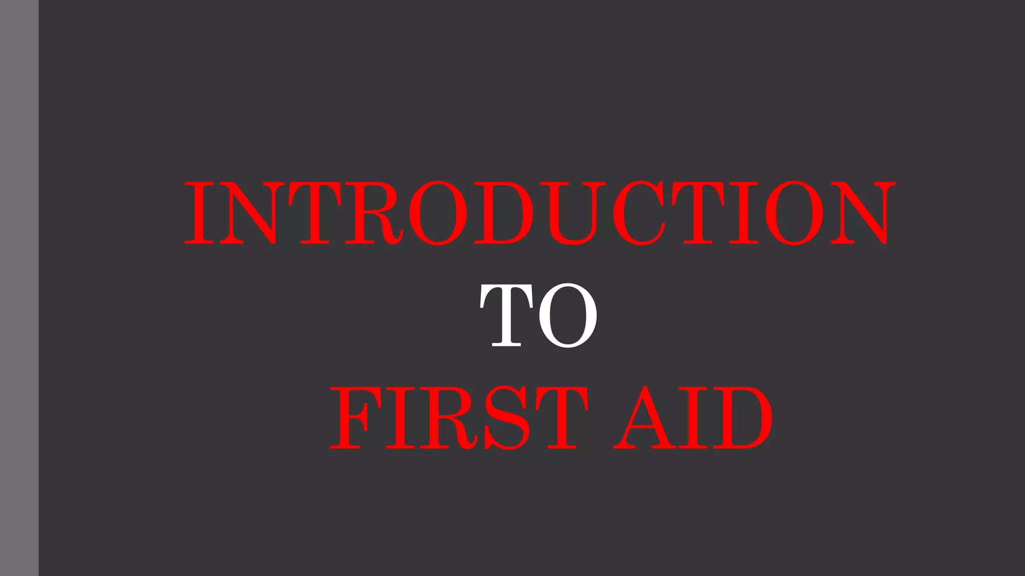 Introduction to first aid | PDF