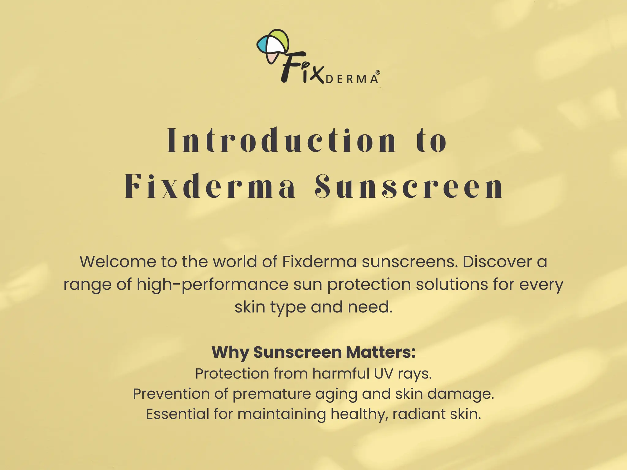 Introduction to Fixderma Sunscreen - high-performance sun protection | PPT