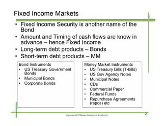 Introduction To Fixed Income Markets | PDF