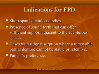 Introduction to fixed partial dentures/ online orthodontic courses | PPT