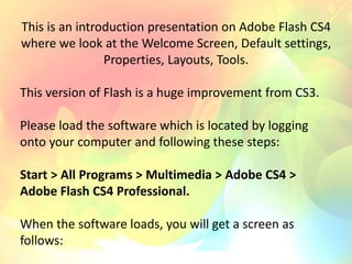 Introduction to flash cs4 | PPTX