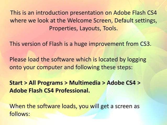 Introduction to flash cs4 | PPTX
