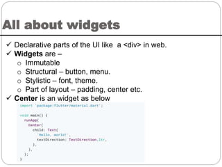Introduction to flutter's basic concepts | PPTX