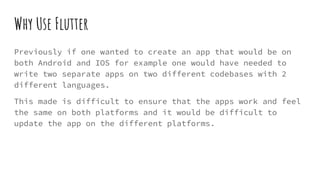 Introduction To Flutter - Widgets.pptx | Computer Software and Applications | Computing