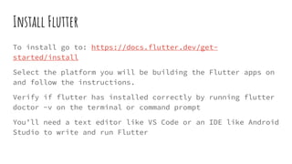 Introduction To Flutter - Widgets.pptx | Computer Software and Applications | Computing
