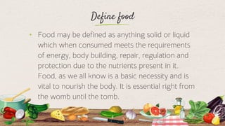 Introduction to food science food group | PPTX