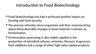 Introduction to food biotechnology.ppt by | PPT