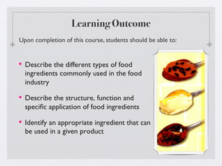 Introduction to Food Ingredients | PDF