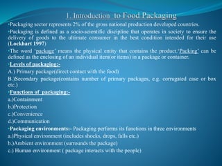 Introduction to food packaging sir ppt) | PPTX