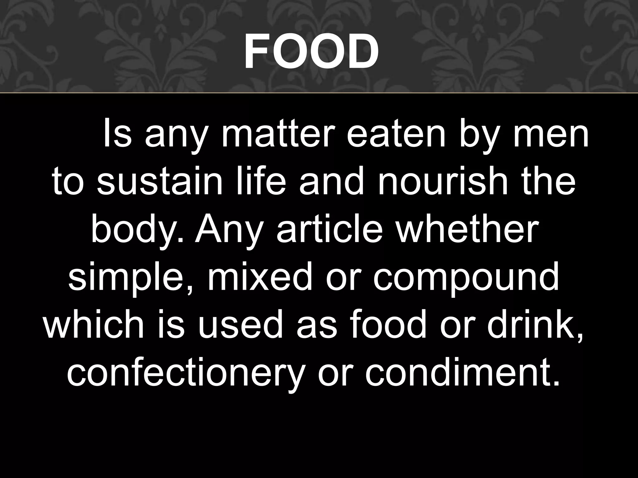 Introduction to food science | PPTX