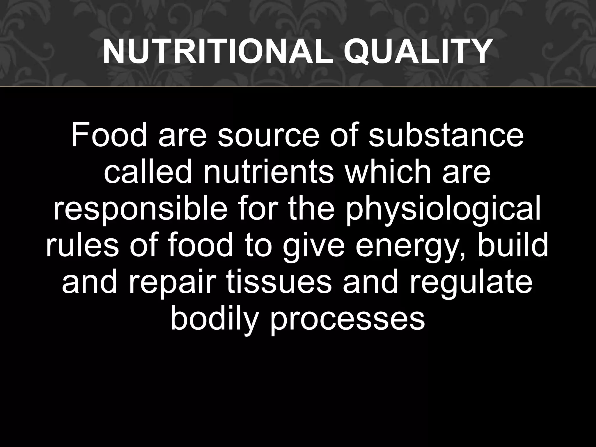 Introduction to food science | PPTX