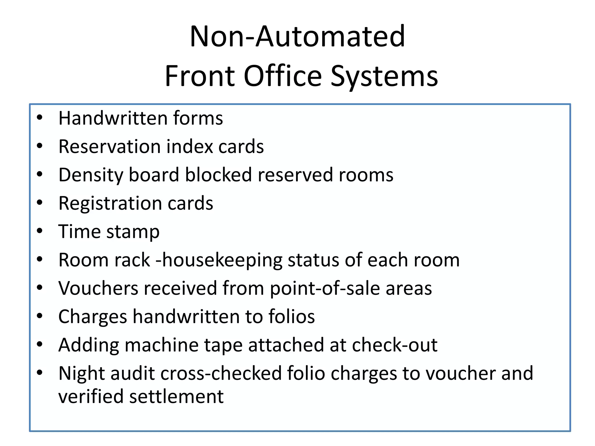 Introduction to front office organization, hierarchy, duties and ...