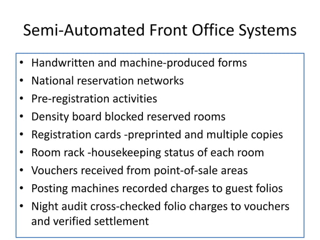 Introduction to front office organization, hierarchy, duties and ...