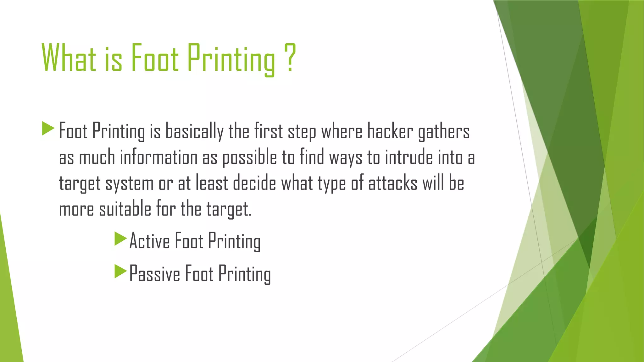 Introduction to foot printing | PDF