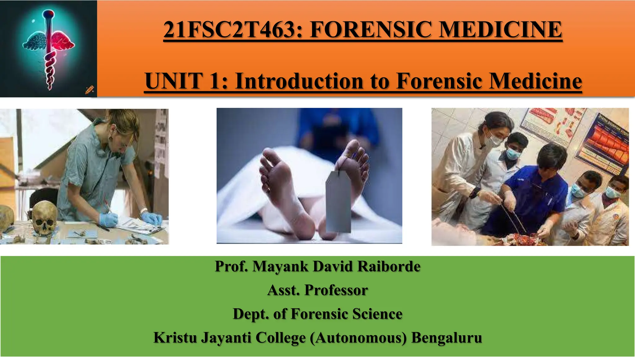 Forensic Medicine: Introduction to Forensic Medicine | PPTX