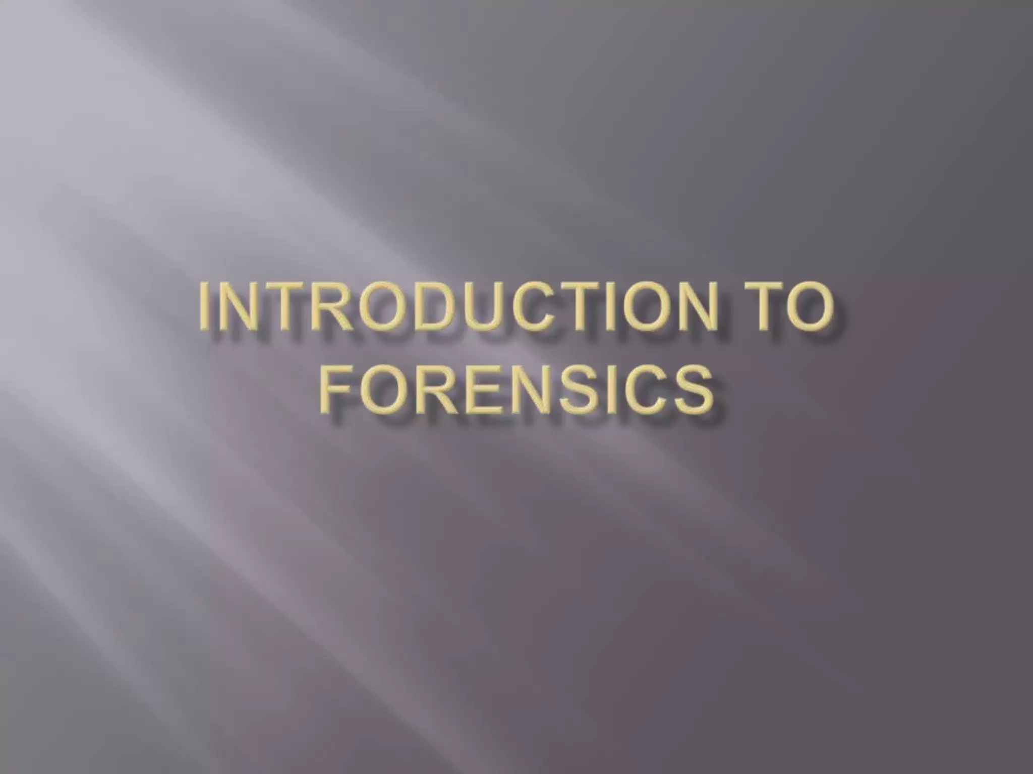 Introduction to forensics | PPT