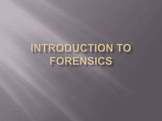 Introduction to forensics | PPT