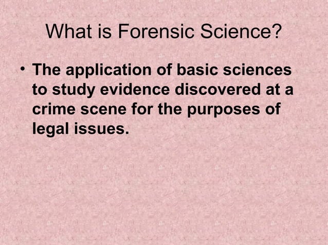 Introduction to forensic science | PPT