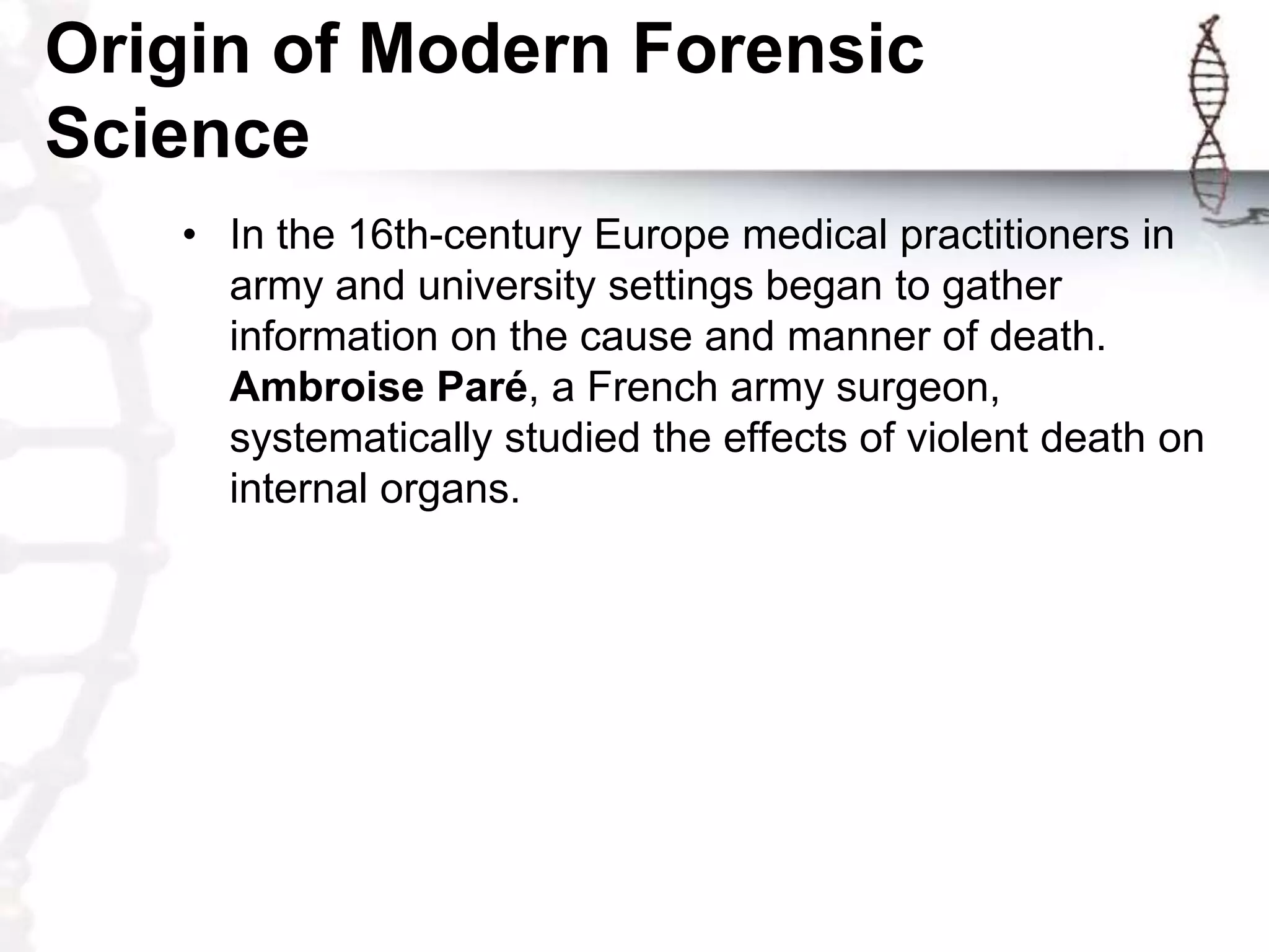 Introduction to forensic science | PPTX