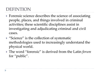 Introduction to forensic science | PPTX