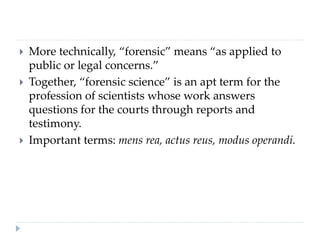 Introduction to forensic science | PPTX
