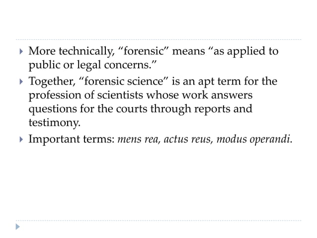Introduction to forensic science | PPTX | Law