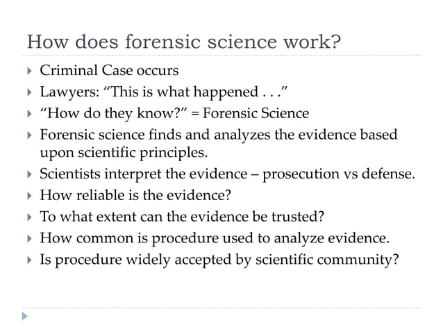 Introduction to forensic science | PPTX | Law