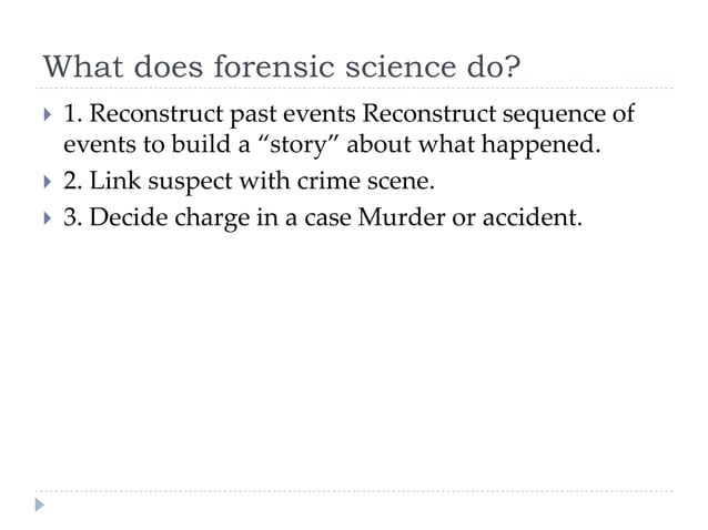 Introduction to forensic science | PPTX | Law