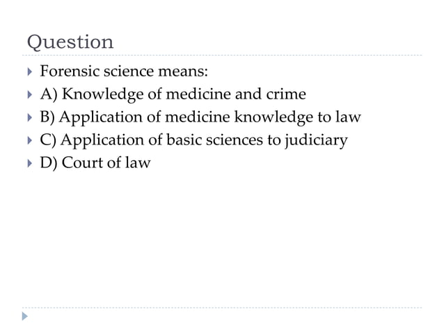 Introduction to forensic science | PPTX | Law