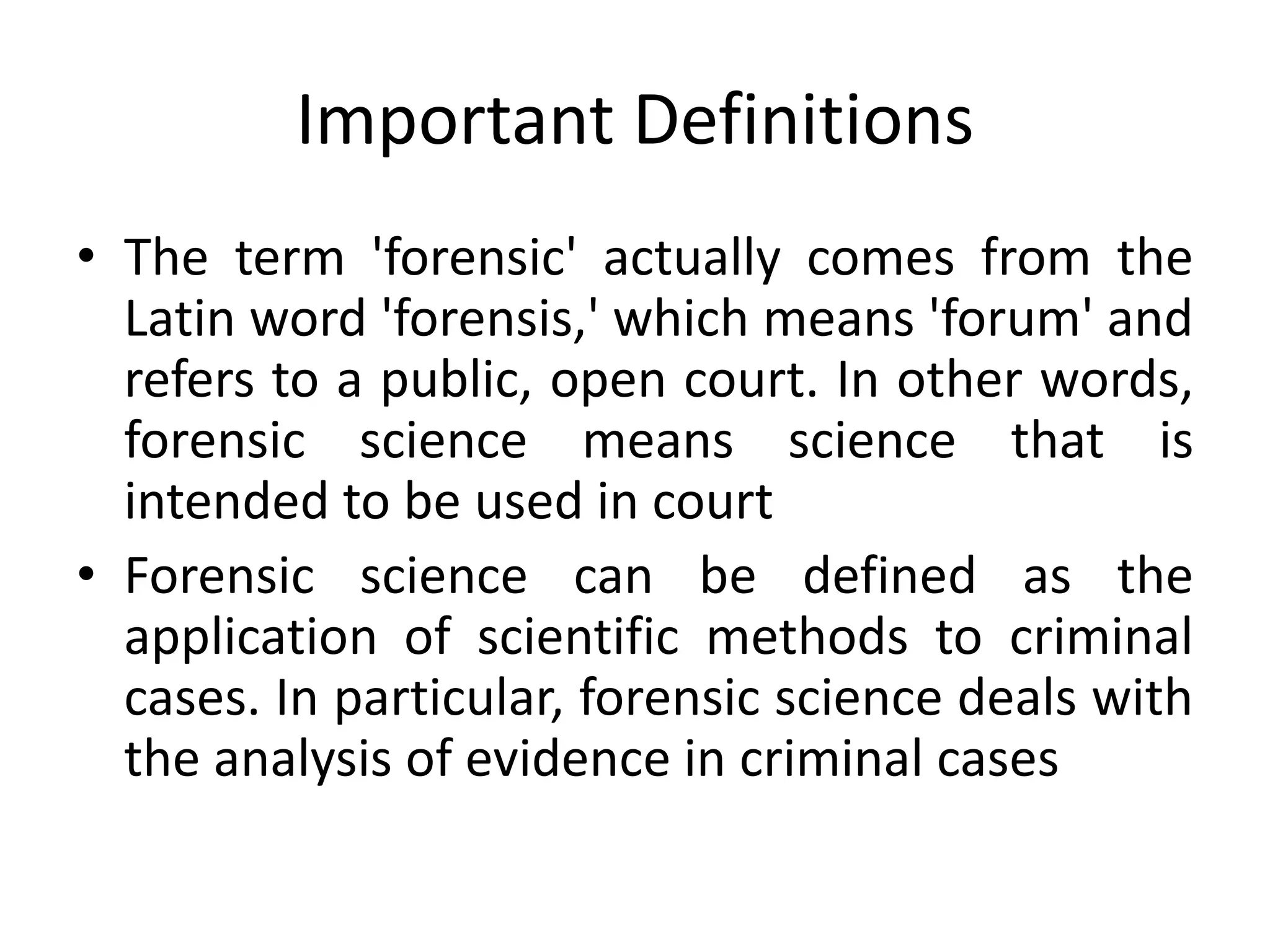 Introduction to Forensic Science.ppt. forensic nursing | PPTX