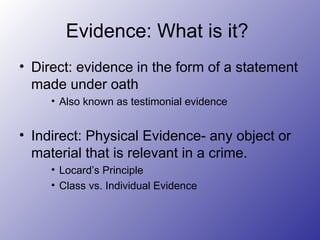 Introduction to Forensic Science Evidence.ppt