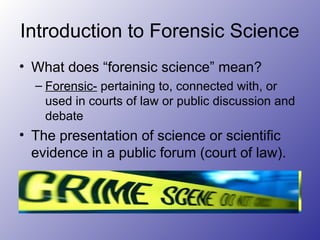 Introduction to Forensic Science Evidence.ppt