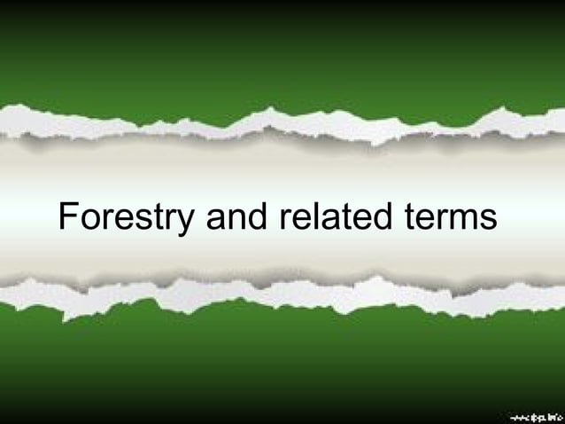 Introduction to forestry | PPT