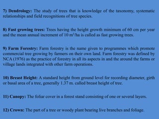 Introduction to forestry some terminology | PPTX